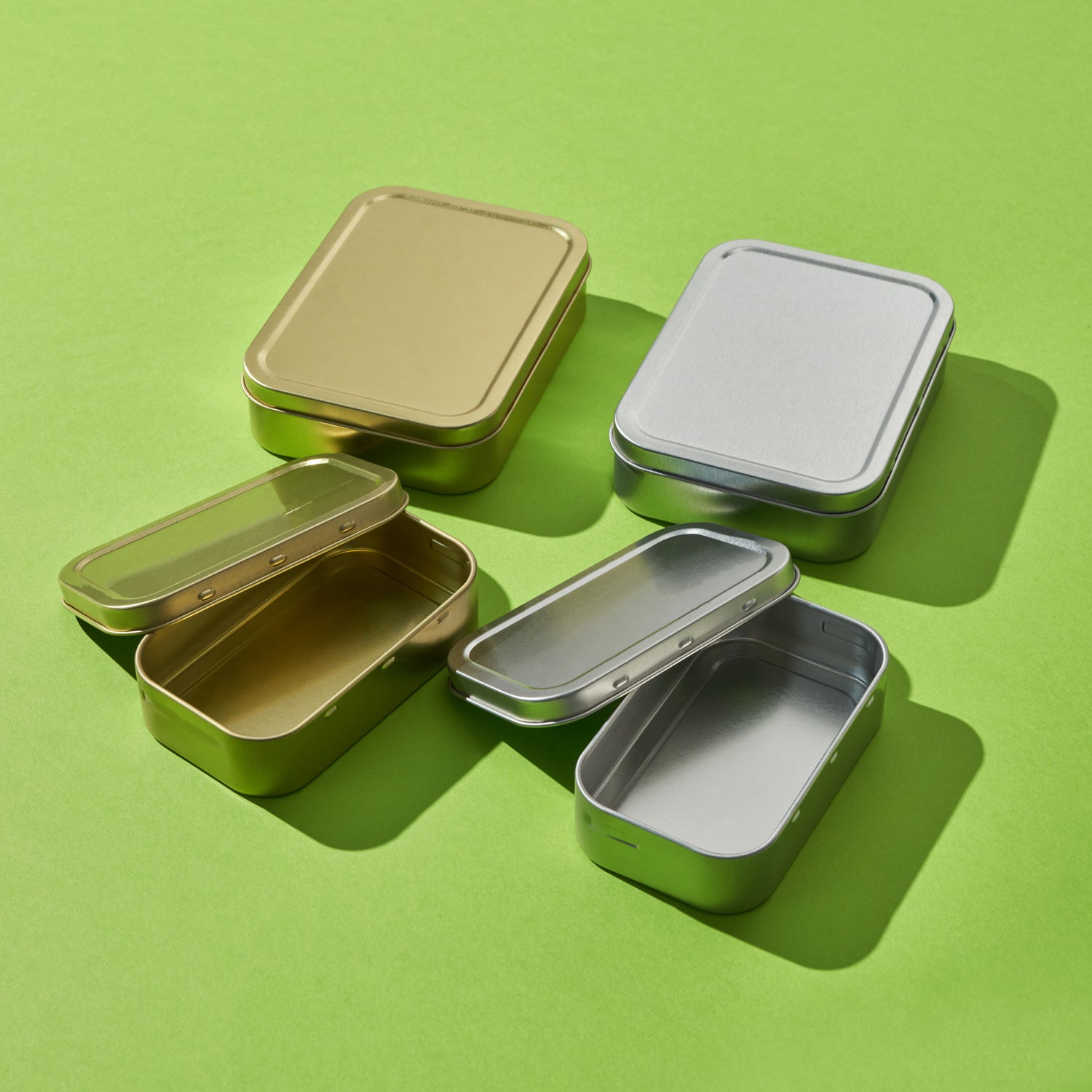 Silver & Gold Rectangular Tin Boxes | Food Safe | Tinware Direct